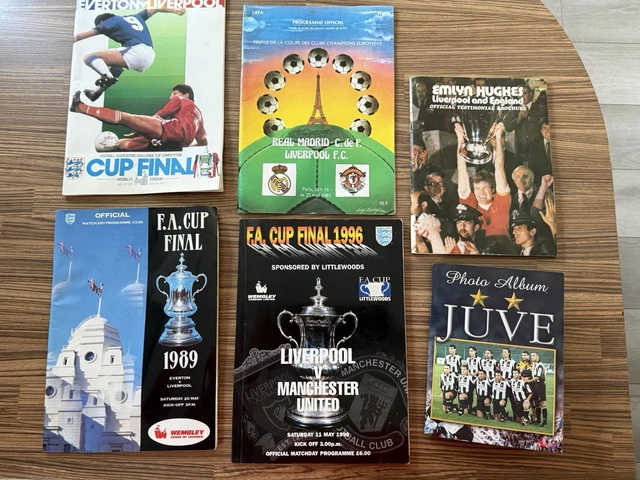 LIVERPOOL FC CUP Final Programmes Bundle Inc 1981 Real Madrid Champions ...