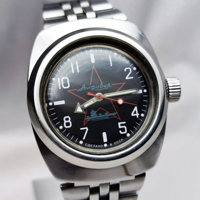 VINTAGE USSR VOSTOK Amphibia Barrel Diver Watch Men's 1980s Soviet ...