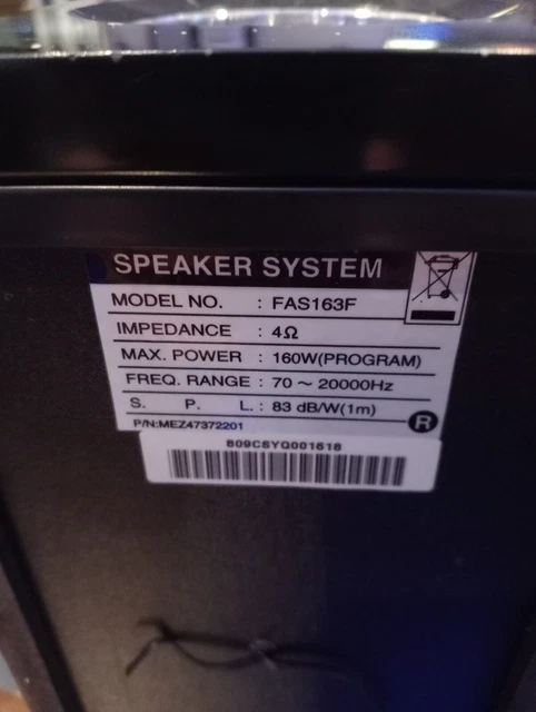 SPEAKER SYSTEM MODEL no FAS163F £31.92 - PicClick UK