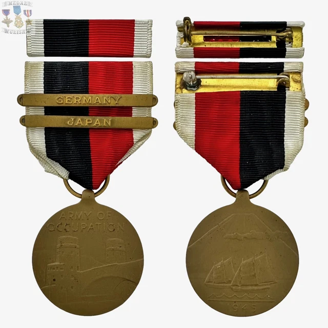WWII US ARMY Of Occupation Service Medal Germany & Japan Bar Clasps Ww2 ...