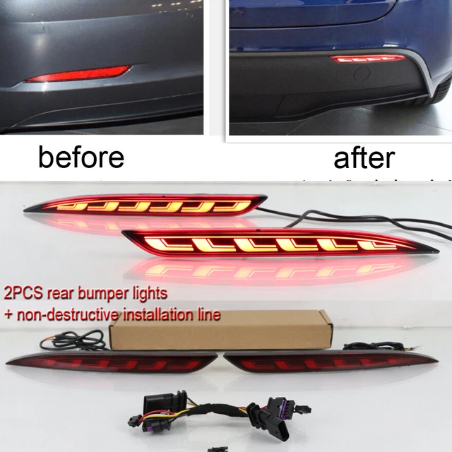 FOR 2020-2023 TESLA Model Y LED Rear Fog Lights Brake Lights Turn ...