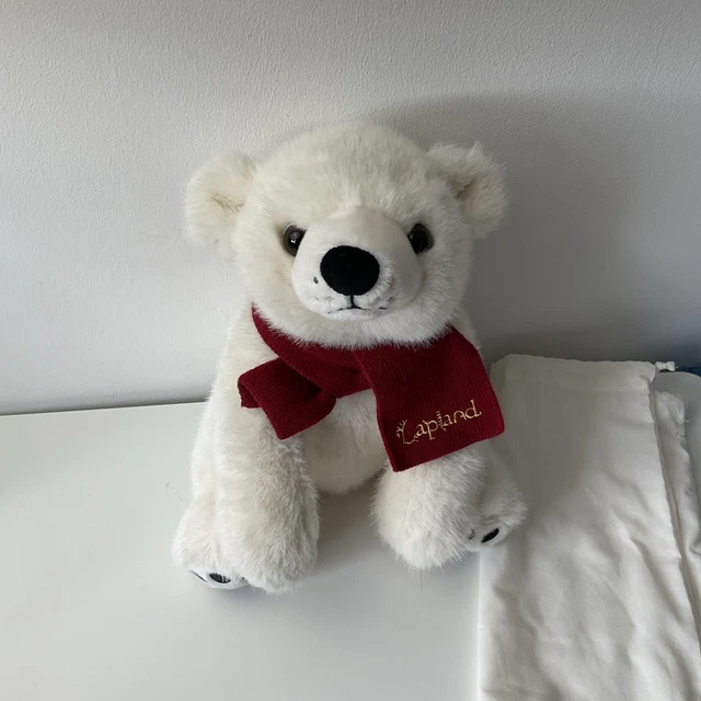 LAPLAND UK POLAR Bear Soft Teddy with Red Scarf and Storage Bag £10.80 ...