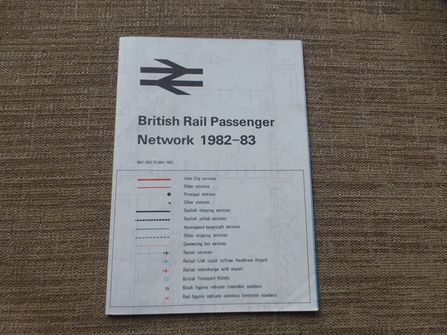 BRITISH RAIL PASSENGER Network Map - May 1982 - 83 £1.99 - PicClick UK