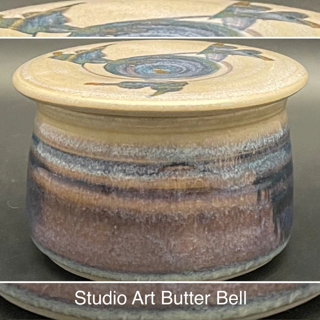 STUDIO ART POTTERY Stoneware Primitive Style Butter Bell Crock Hand Thrown USA £41.70 - PicClick UK