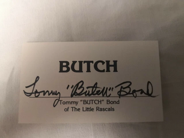 TOMMY BUTCH BOND Autograph auf Karte signiert Autogramm! 5 cm x 8,8 cm ...