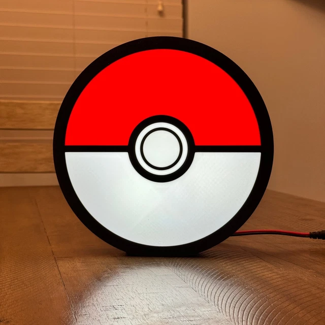 POKÉMON POKÉBALL LOGO LED Lightbox | Mains Powered | 3D Printed PLA ...