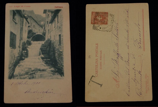 CARTOLINA MOLTRASIO LAGO di COMO -viaggiata 2/10/1900 SPLENDIDA ...