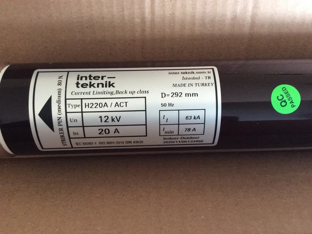 INTERTEKNIK FUSE LINK with striker pin 12kw 20a part no. H220A/ACT £74. ...