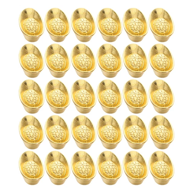 30 PCS LUCKY Ingots Golden Decoration Decorative Desktop Ornaments $21. ...