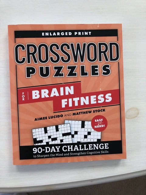CROSSWORD PUZZLES FOR Brain Fitness: 90-Day Challenge Large Print $8.98 ...