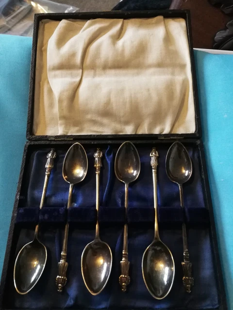 BOXED SET OF 6 EPNS Silver Plate Apostle Spoons Coffee Spoons £6.00 ...