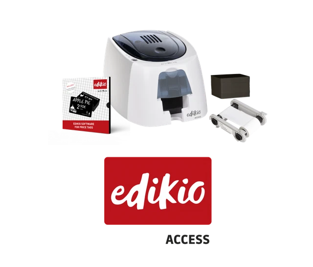 EVOLIS EDIKIO ACCESS Plastic Card Retail Price Tag Printer Bundle, Inc ...