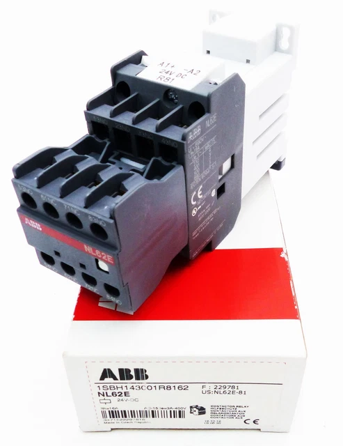 ABB NL62E 1SBH143001R8162 24V/DC Hilfsschütz Contactor Relay -unused ...