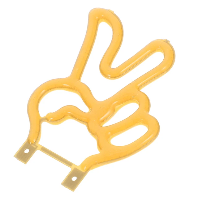 PEACE SIGN NEON Light Hand Gesture LED Wall Decor Retro Decoration ...