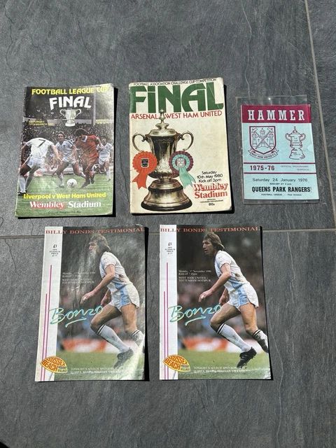 RARE VINTAGE WEST Ham Programme Bundle x5 - Cup Finals, League ...