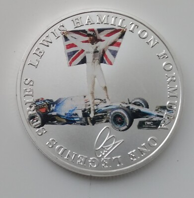 AYRTON SENNA LEWIS Hamilton Silver Coin Autographed Formula 1 Motor Car ...