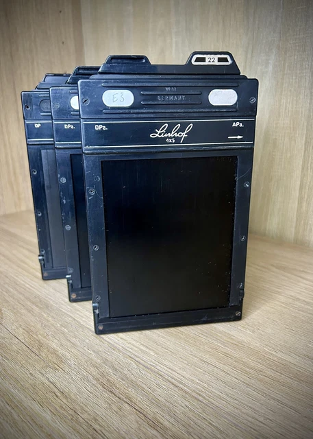 3X CHASSIS LINHOF 4x5 SHEET FILM HOLDER POUR CHAMBRE 4x5 VIEW CAMERA ...