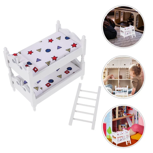 MAISON DE POUPÉE Lit Superposé Modèles De Mini Meubles Salle De Jeux Enfant EUR 15,15 - PicClick FR