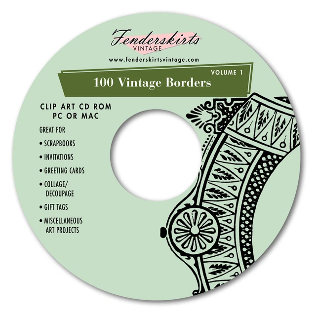 VINTAGE RETRO BORDERS Images Clip Art Clipart CD Scrapbooking Windows ...