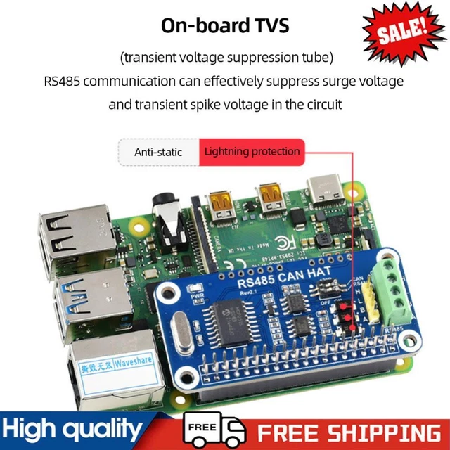RS485 CAN HAT RS485 SPI CAN Bus Module for Raspberry Pi Series Boards ~G £13.79 - PicClick UK