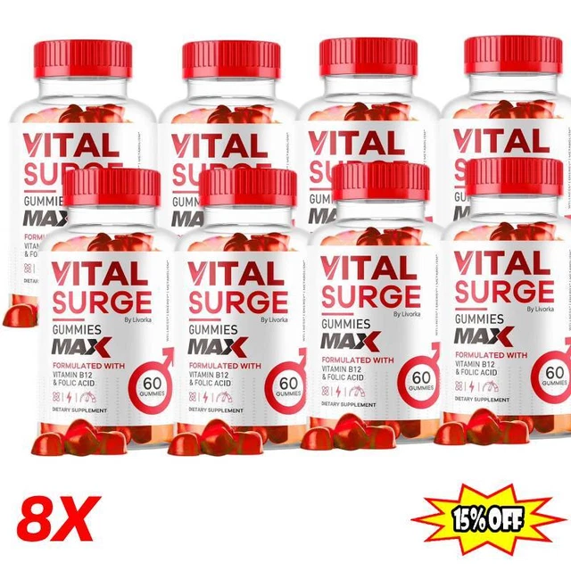 8X VITAL SURGE Male Gummies, Vital Surge Testo Gummies- for Performance ...