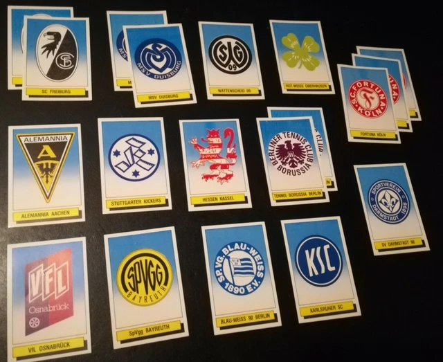 SELTENE FUSSBALL STICKER: Bundesliga 1986, verschiedene Logos, 19 ...