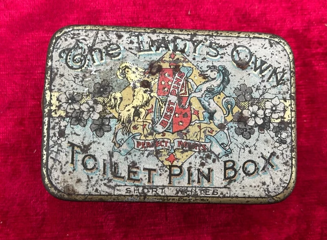 ANTIQUE LADIES OWN Toilet Pins tin. Circa 1910 £5.00 - PicClick UK