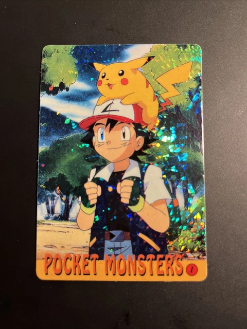 POKEMON CARD ASH Pikachu Holo Prism Pocket Monsters Bandai No Shining ...