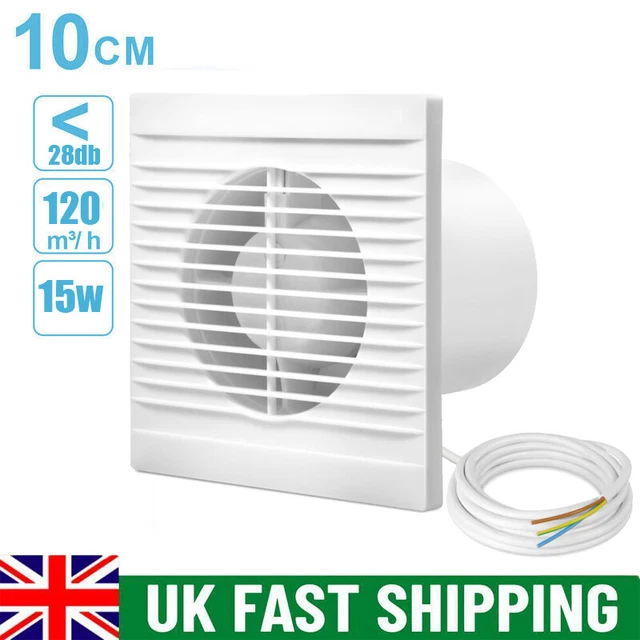 4 INCH VENTILATION Extractor Exhaust Fan Blower Window Wall Kitchen ...