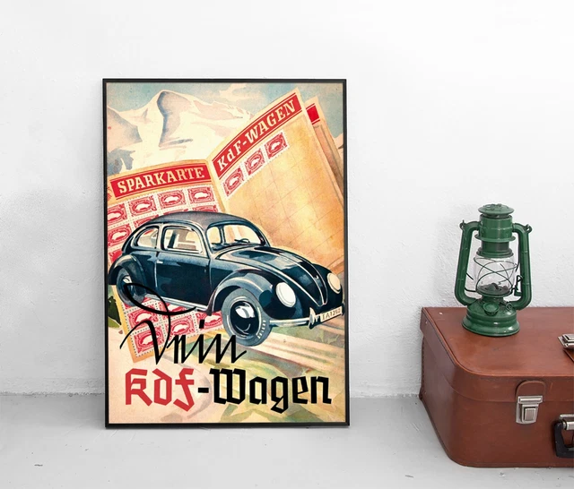 POSTER VW KÄFER Dein KdF Wagen 1936 Plakat Volkswagen Wehrmacht ...