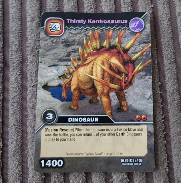 DINOSAUR KING TRADING Card Game DKBD-026/100 Thirsty Kentrosaurus 2009 ...