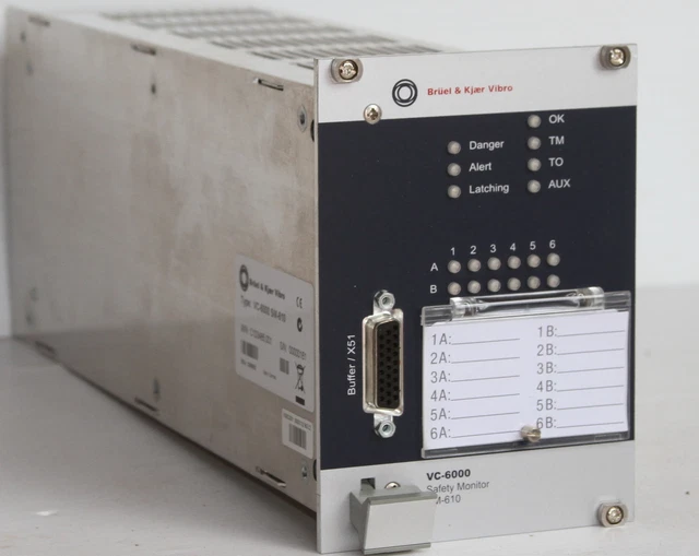 BRUEL & KJAER SM610 Safety Monitor Module Vibrocontrol Vibration VC6000 ...