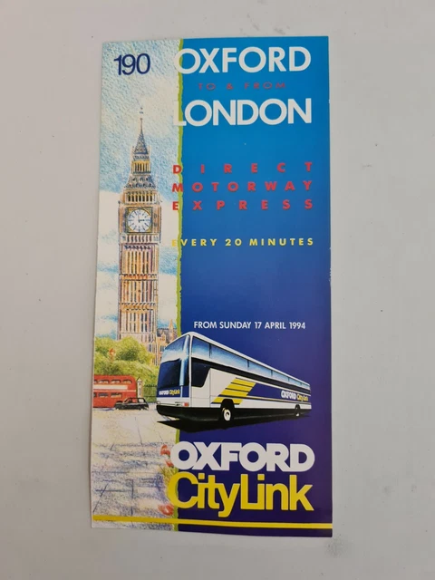 LONDON TRANSPORT BUS Leaflet Timetable Route 190 17/4/1994 GR3.198 £1. ...