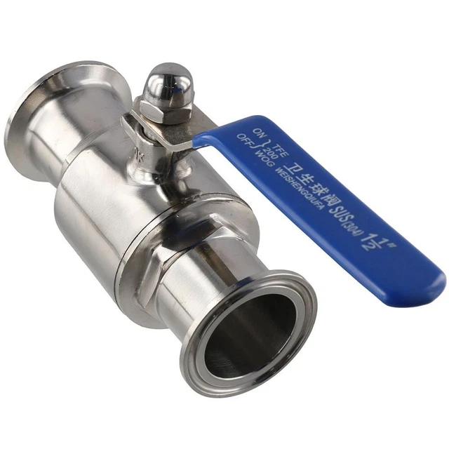 VALVOLA A SFERA Tri-Clamp 1,5" attacco rapido valvola tubo di fissaggio ...