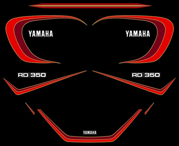 YAMAHA RD 350 LC 4L0 - Kit Sticker decals - 4LO RDLC 1980-81 - Black ...