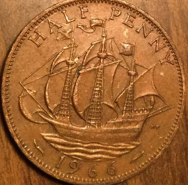 1966 UK GB Great Britain Half Penny Coin $2.35 - PicClick CA