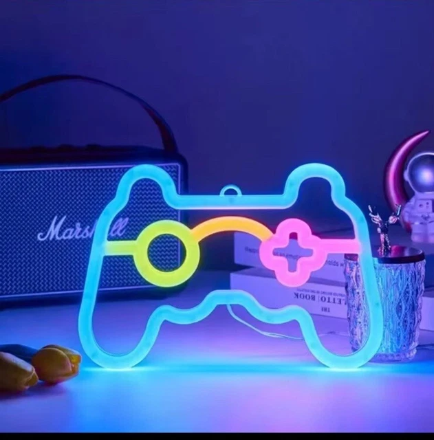 LED GAMING LAMP Neon Wall Art Nightlight - Gamer Room Decor Sign Light ...