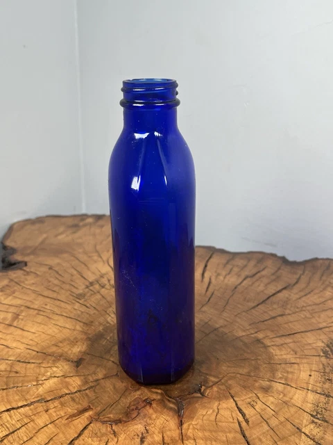 VINTAGE COBALT BLUE Glass Bottle 7"", Genuine Phillips $20.00 - PicClick CA
