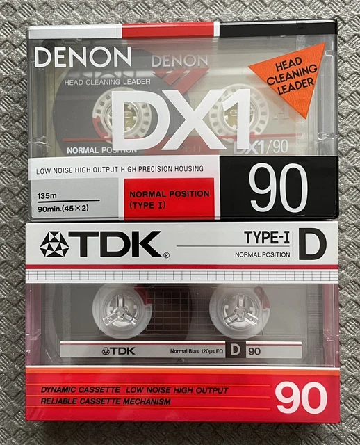 TDK D90 DENON DX1/90 Audiokassetten Cassette MC NEU Versiegelt Made in ...