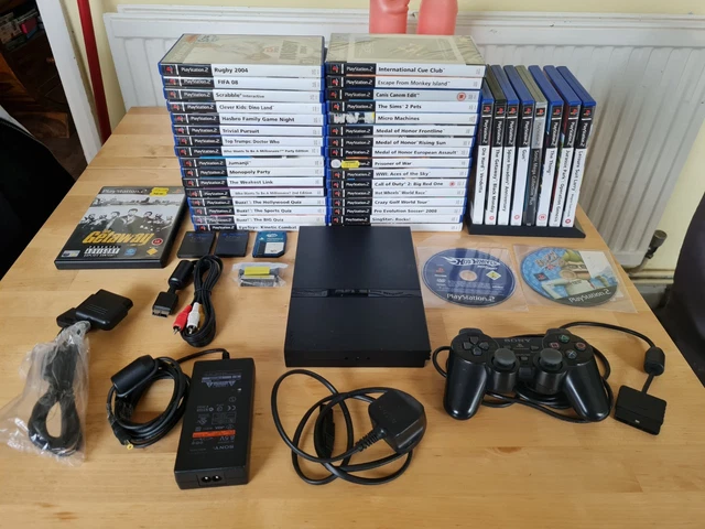 PS2 BUNDLE. PLAYSTATION 2 Slim, Leads, Pad, Memory Cards. 43 games! £ ...