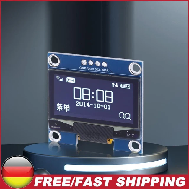 MÓDULO OLED 1,3 pulgadas 128x64 Controlador SSH1106 para Arduino/Raspberry Pi (4 pines blanco ...