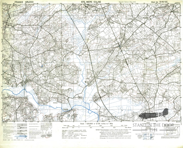 WW2 NORMANDY D-DAY map 1 Ste Mere Eglise £25.06 - PicClick UK