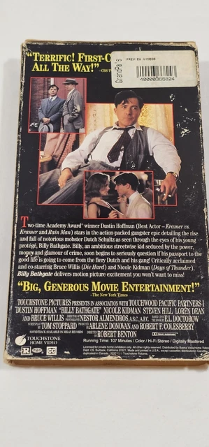 VHS CASSETTE TAPE Movie Billy Bathgate Hoffman Kidman Action Drama Film ...