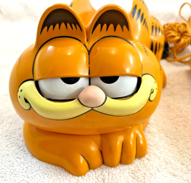 VTG COLLECTIBLE GARFIELD Phone Open/Close Eyes TYCO 1981 Landline Works ...