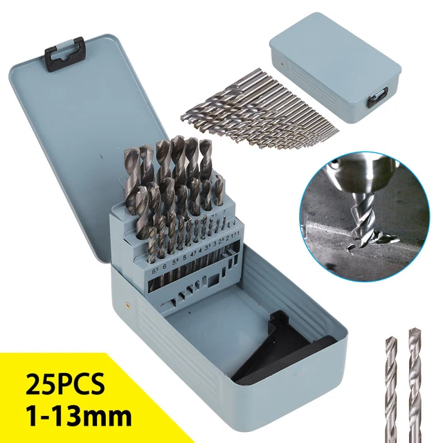 25PC HSS COBALT Metal Drill Bit Set 1mm-13mm Quality High Speed Metric Tool NICE £19.99 ...
