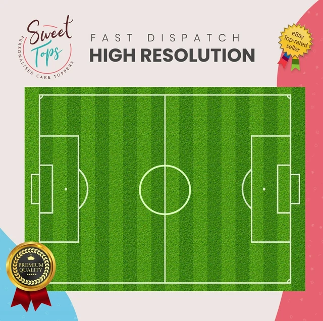 FOOTBALL PITCH RECTANGLE Edible Cake Topper Decoration | Sports £5.99 ...