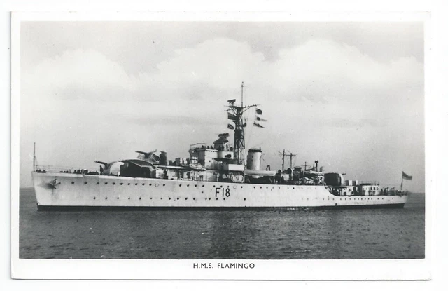 HMS FLAMINGO BLACK Swan class Sloop / Frigate Royal Navy Unused RP PC ...