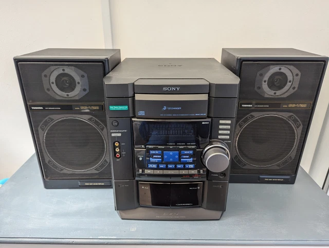 SONY MHC-RG30 MINI HI-FI X3 CD Changer & X2 Cassette Player With Remote ...