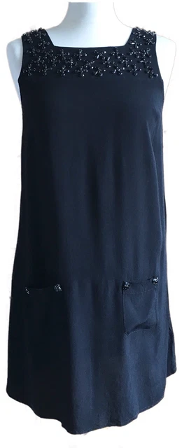 Uo Small Black Smock Dress Pockets Wednesday Addams Whimsigoth Gothic Witchy Emo Eur 1164