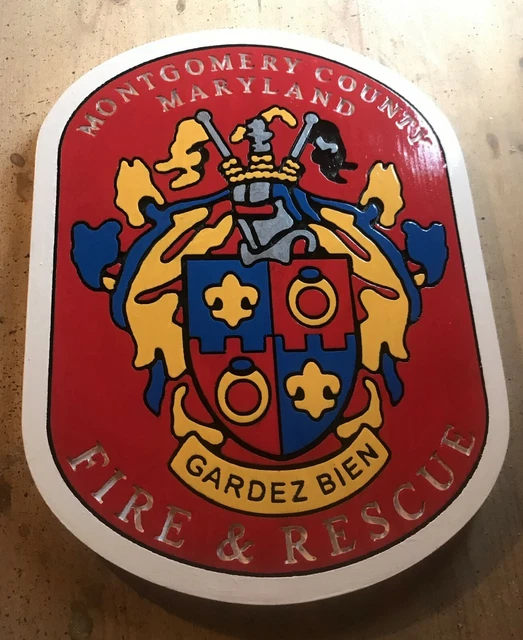 FIRE DEPARTMENT MONTGOMERY County routed wood patch plaque sign Custom ...